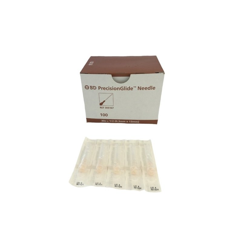 AGUJA HIPODÉRMICA 30G X 1/2″ CAJA/100 PZS BD – Insumos Médicos Querétaro