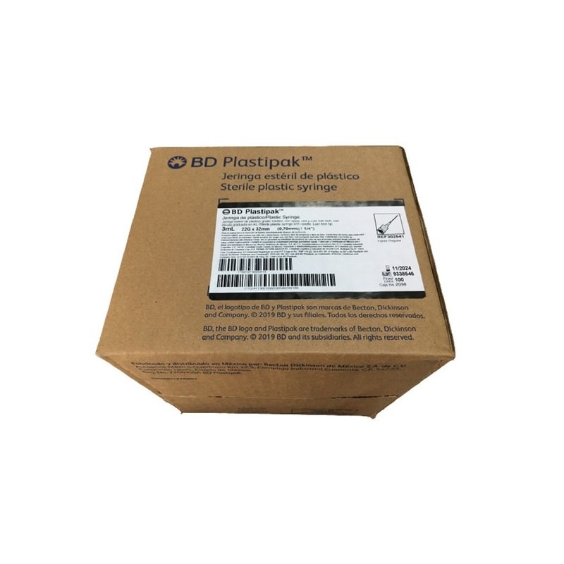 JERINGA DESECHABLE 3ML 22G X 32 MM CAJA/100 PZS BD – Insumos Médicos ...