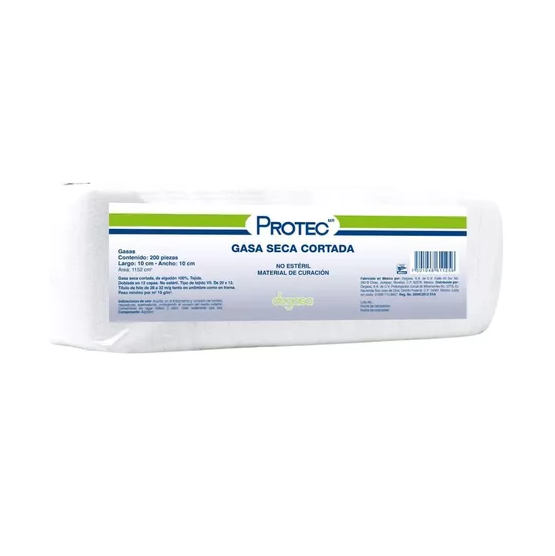 GASA NO ESTERIL 5X5 PROTEC (PAQ/200) – Insumos Médicos Querétaro